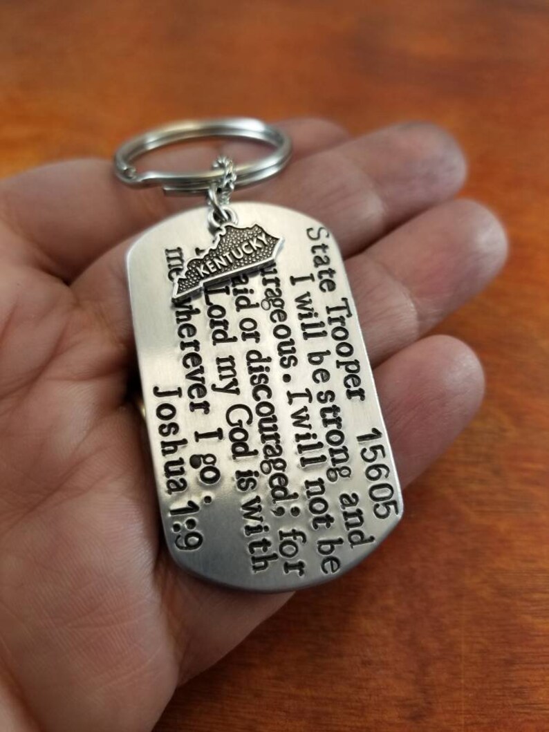 Kentucky State Trooper Key Chain Joshua 1:9 State Trooper - Etsy