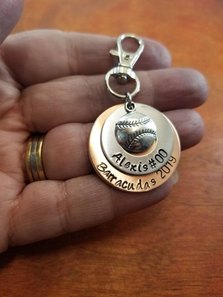 Softball Player Key Chain, Sports Gift, Softball Team, Team Pride ...