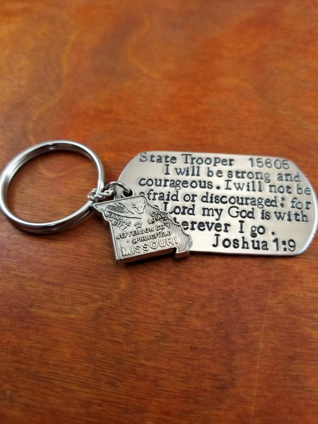 Missouri State Trooper Key Chain, Joshua 1:9, State Trooper Prayer ...