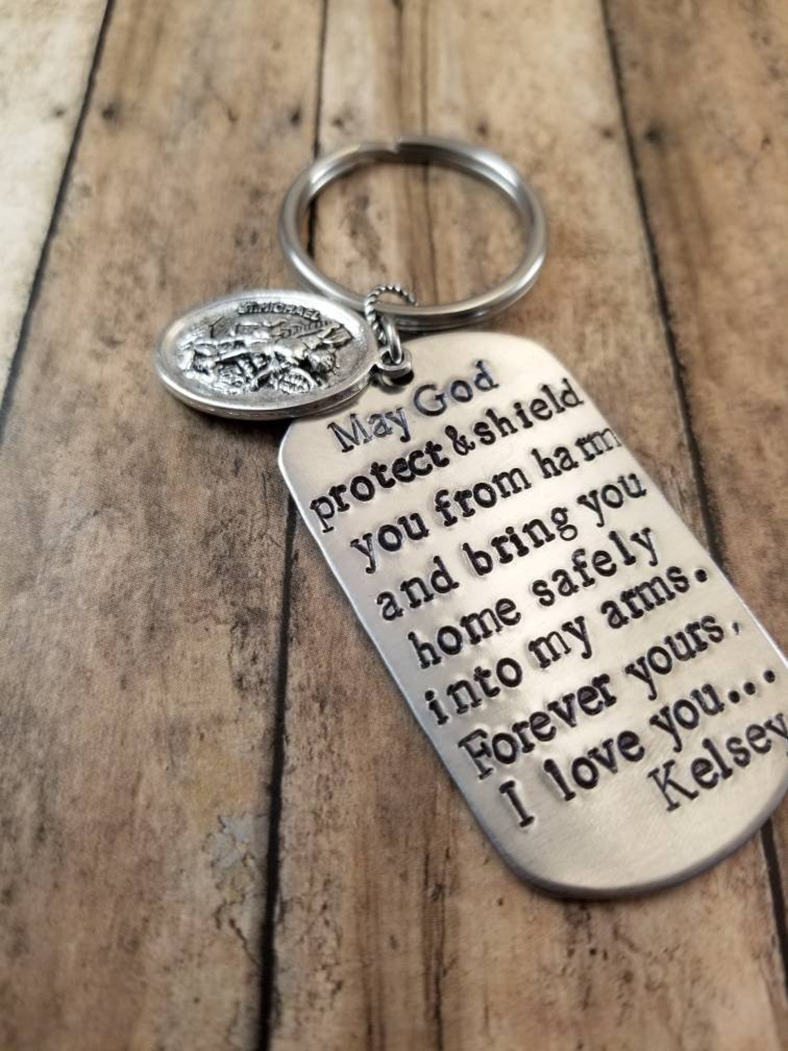 Police Prayer Key Chain, Protect and Shield, Fireman Gift, St Michael ...