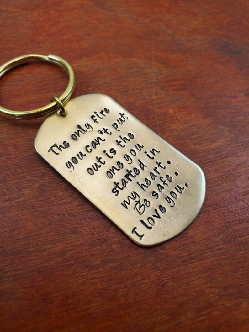 Firefighter Be Safe Key Chain, Fireman Thin Red Line Gift, Personalized ...