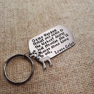 Personalized-game Warden Key Chain-protect and Serve-game Warden Gift ...