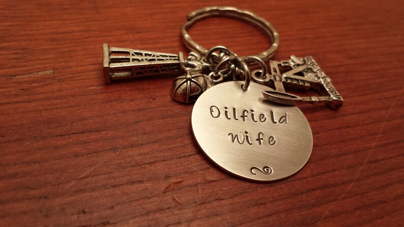 Oilfield Wife Key Chain Sterling Silver Key Chain Oilfield | Etsy