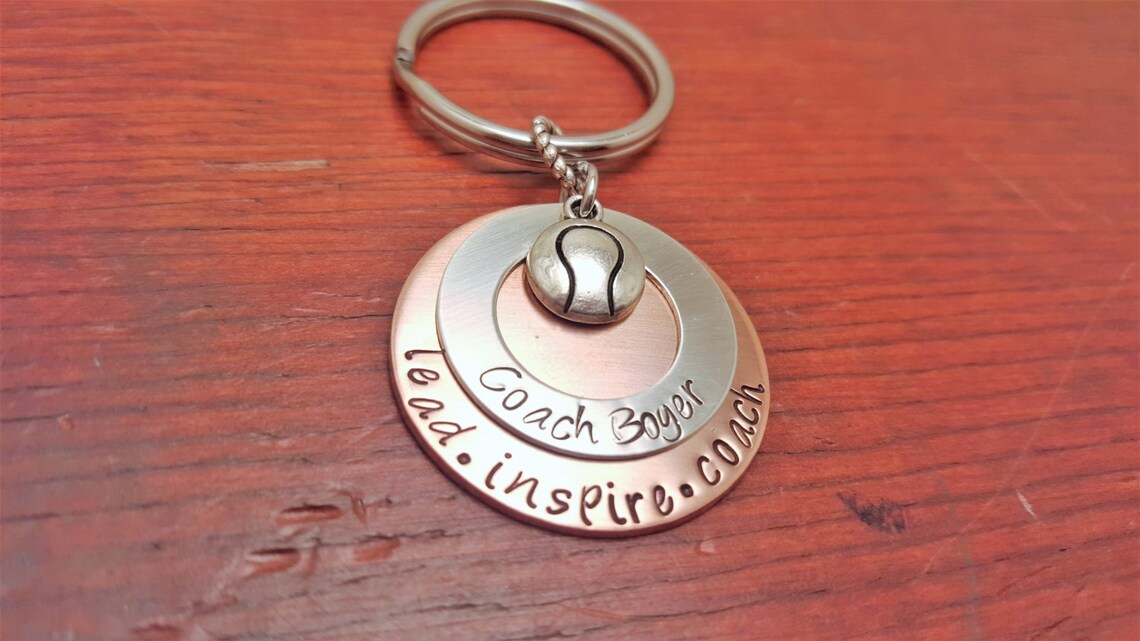 Tennis Coach Key Chain, Lead Inspire Coach, Coach Gift, Tennis Gift ...