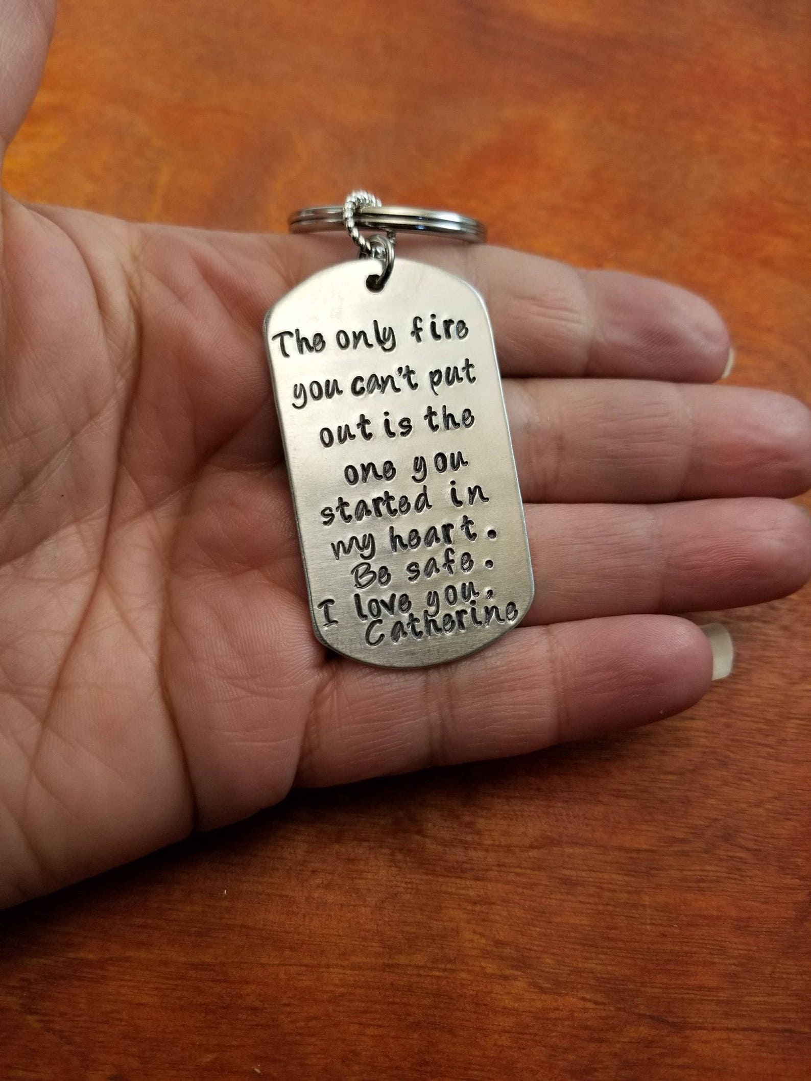 Firefighter Be Safe Key Chain, Fireman Thin Red Line Gift, Personalized ...