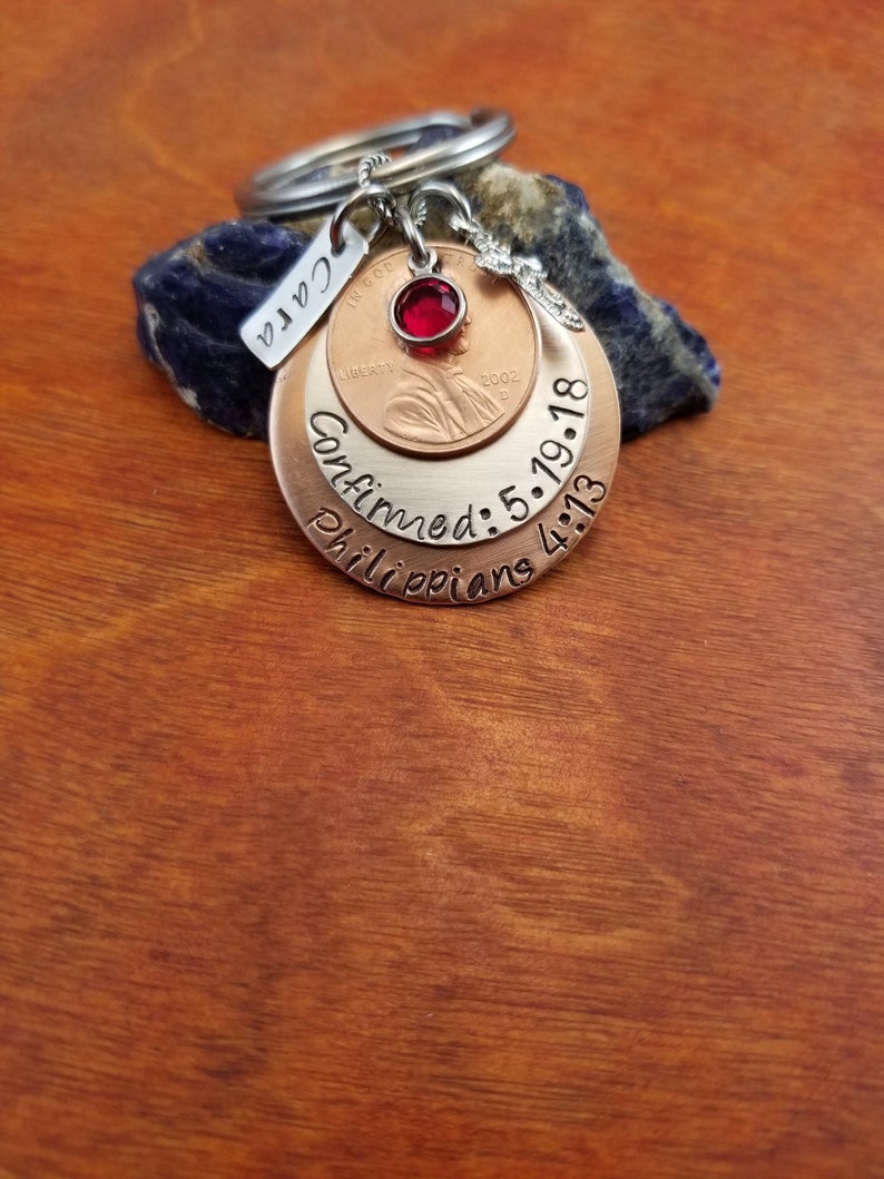 Confirmation Penny Key Chain Baptism Gift Penny Keychain - Etsy