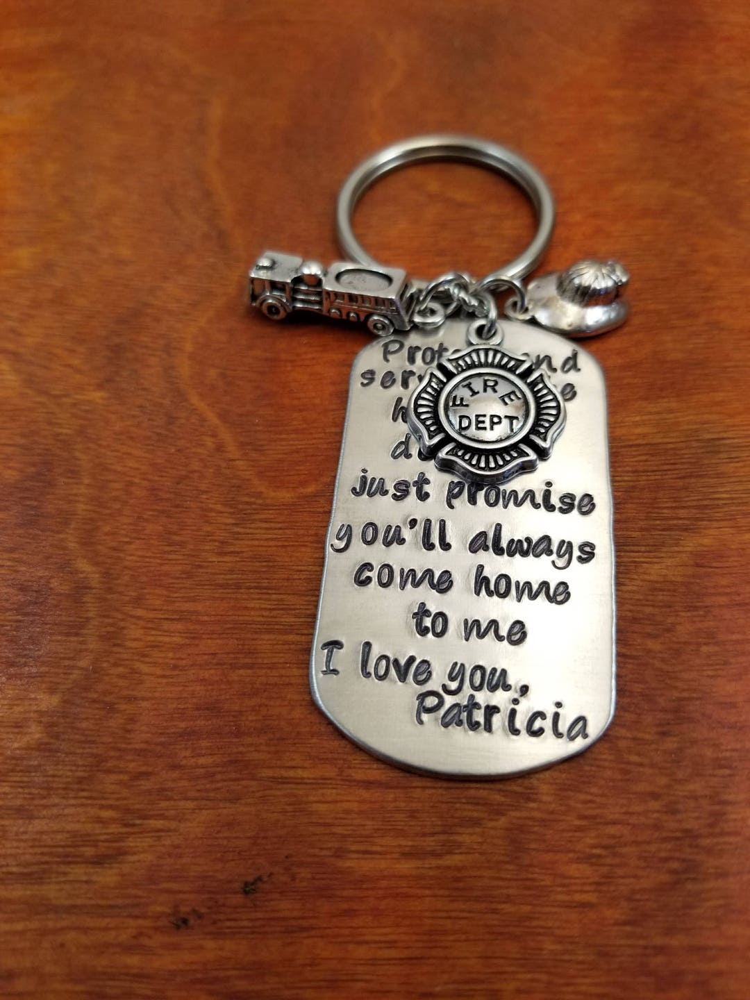 Fireman Key Chain, Protect and Serve Firefighter Key Chain, Always Come ...