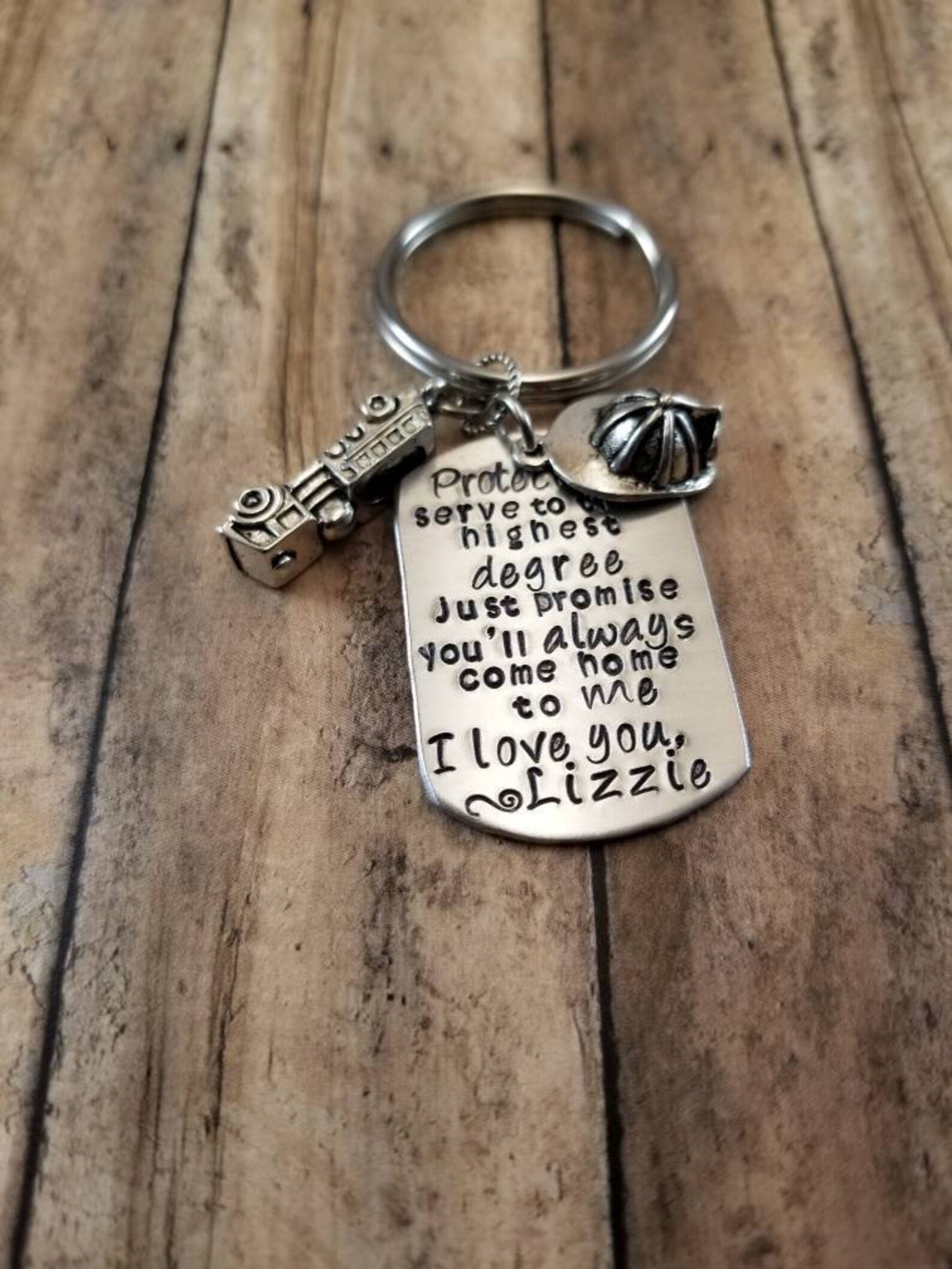 Fireman Key Chain, Protect and Serve, Firefighter, Always Come Home ...