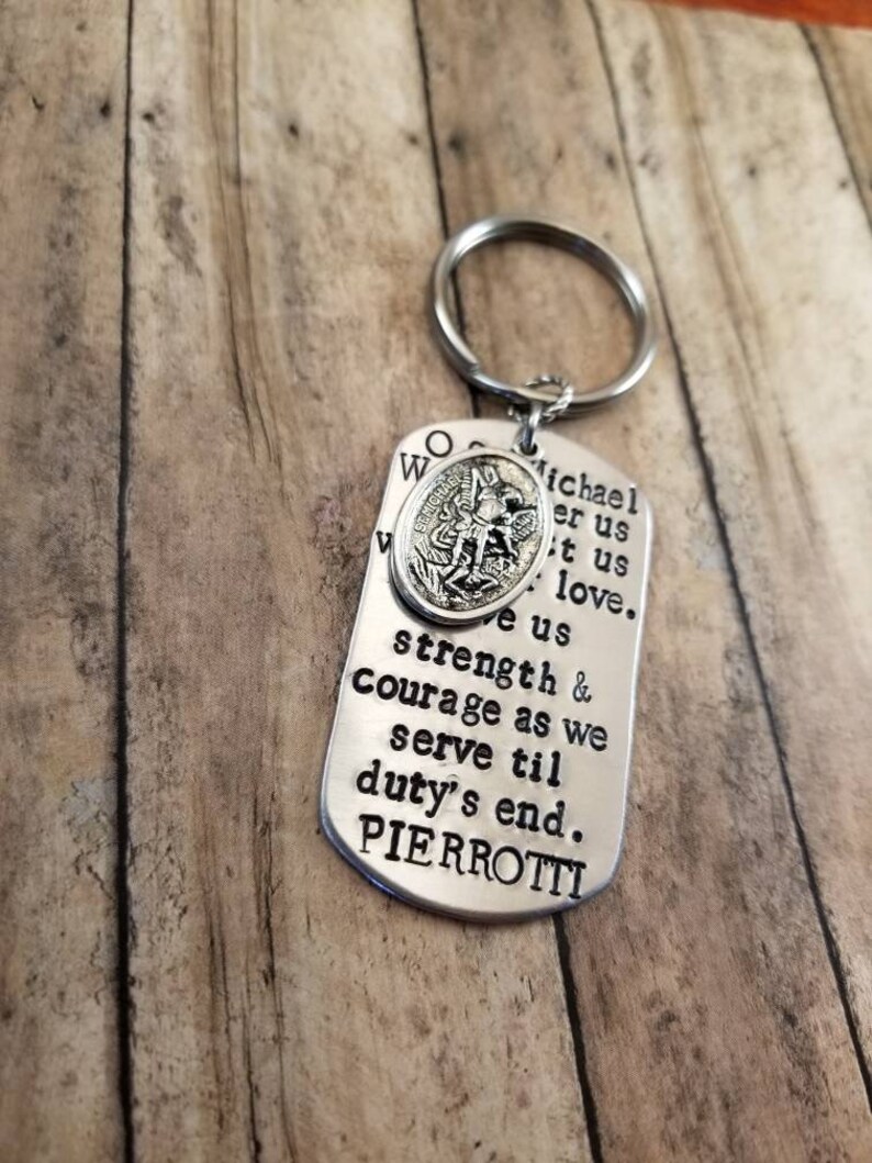 Police Prayer Key Chain Protect and Shield Fireman Gift St - Etsy