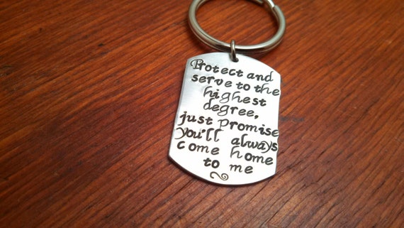Police officer key chain Protect and serve military gift | Etsy