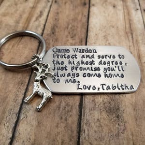 Personalized-game Warden Key Chain-protect and Serve-game Warden Gift ...