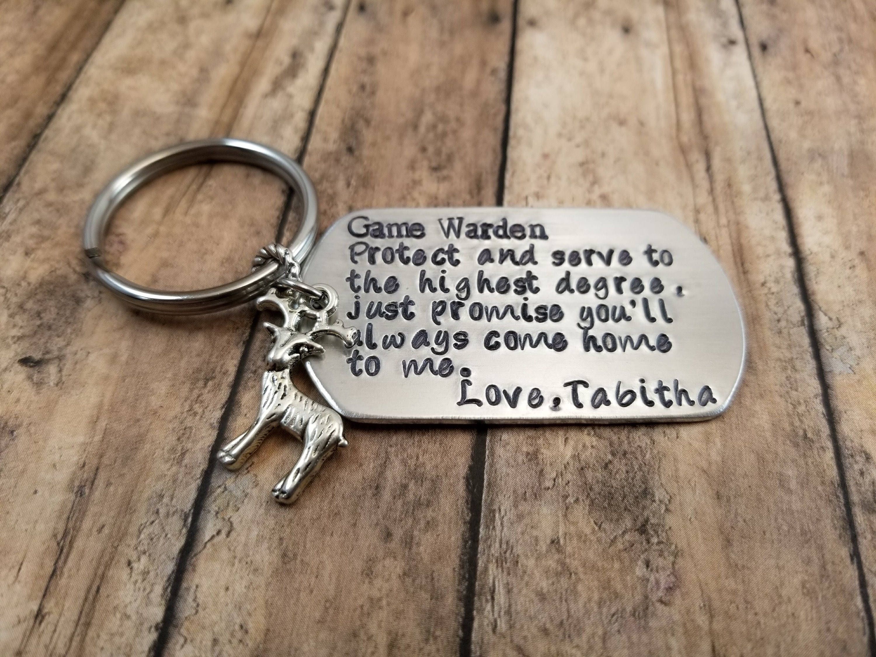 Personalized-game Warden Key Chain-protect and Serve-game - Etsy UK