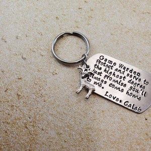 Personalized-game Warden Key Chain-protect and Serve-game Warden Gift ...