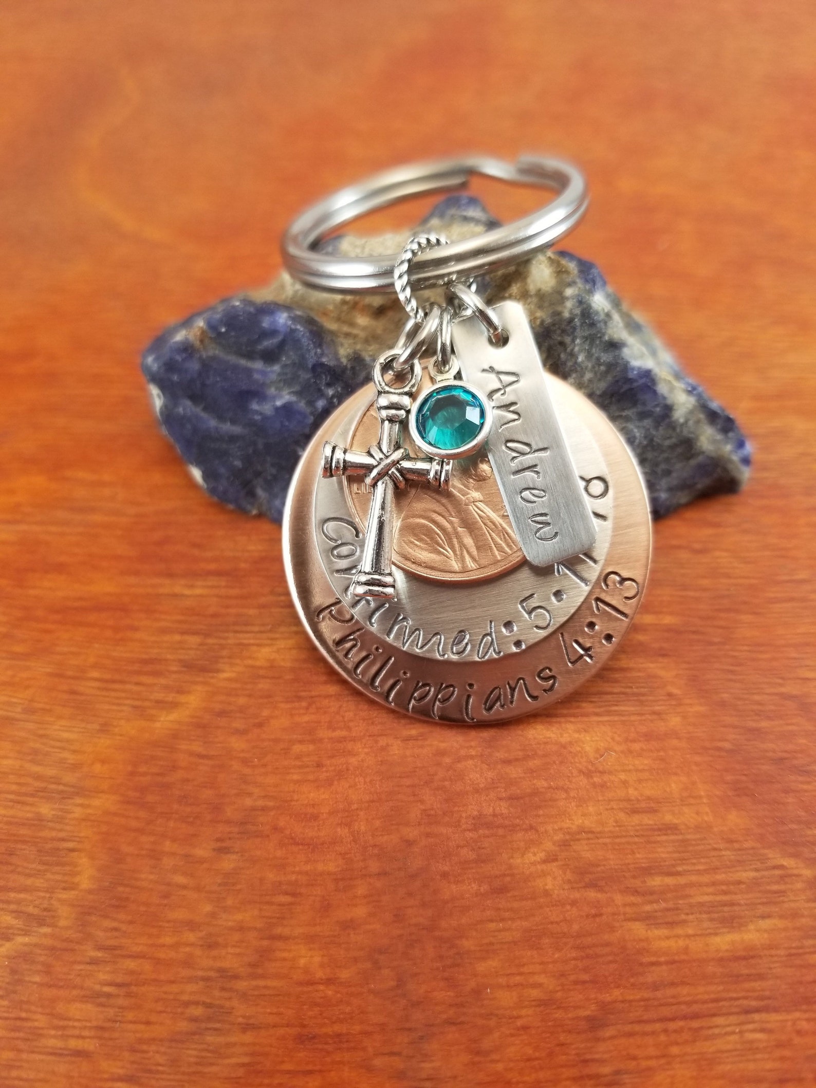 Confirmation Penny Key Chain Baptism Gift Penny Keychain | Etsy