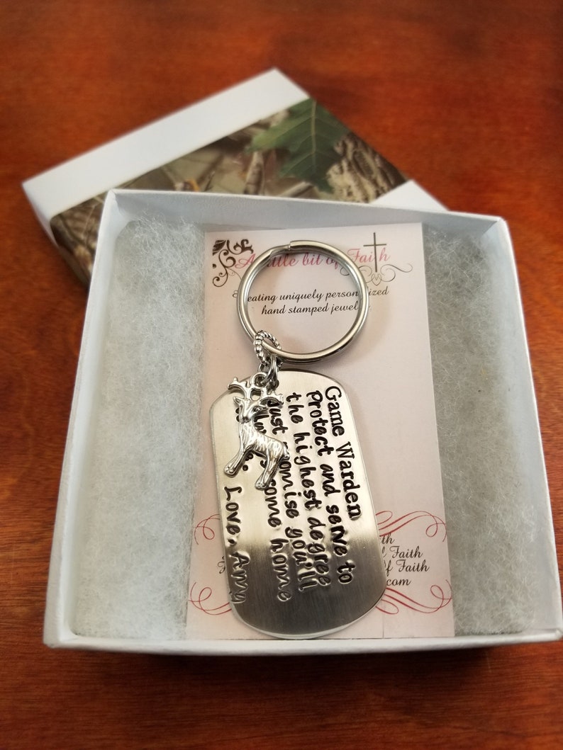 Game Warden Dog Tag Necklace, Protect and Serve, Conservation Officer ...