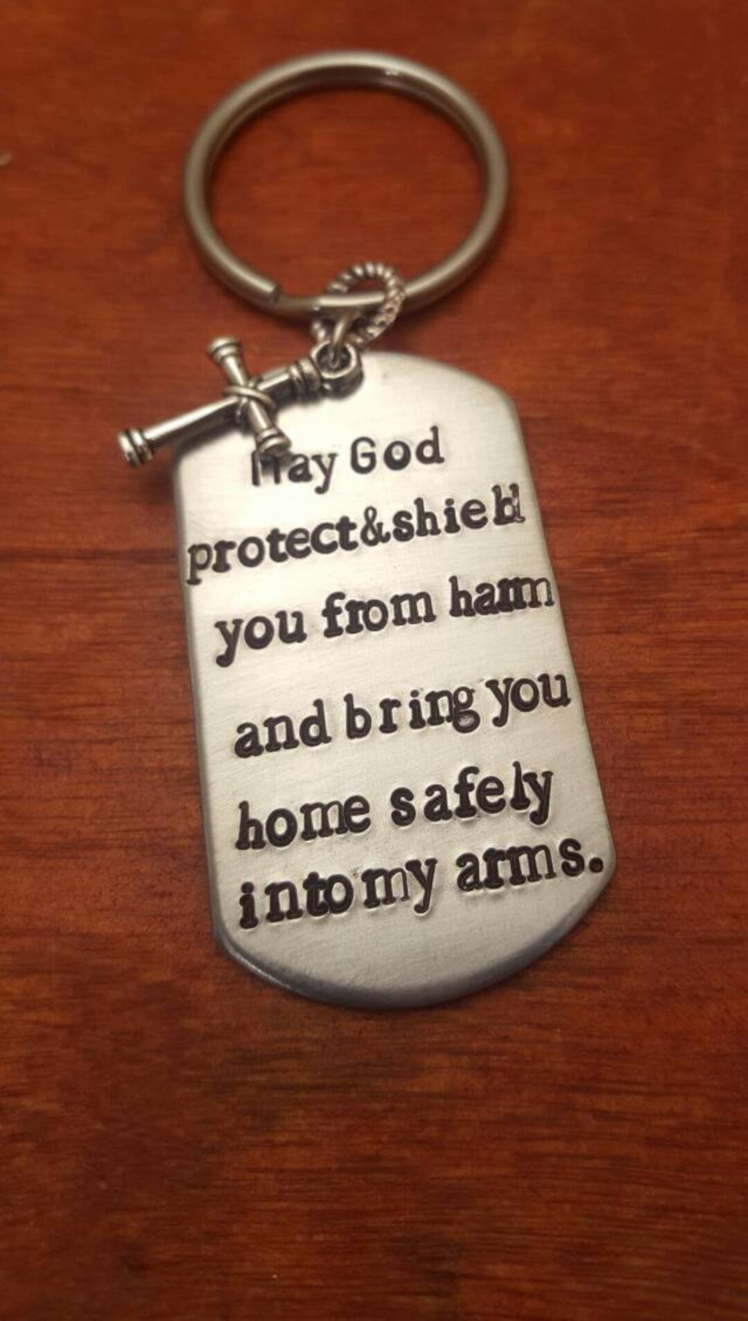 Hand Stamped Police Prayer Key Chain, Protect and Shield, You From Harm ...