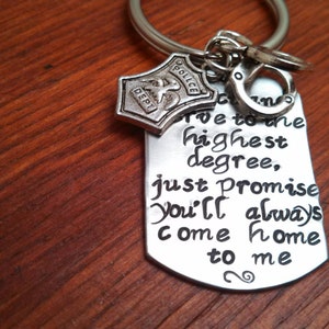 Hand Stamped Police Officer Key Chain, Protect and Serve, State Trooper ...