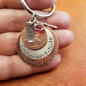 Confirmation Penny Key Chain, Baptism Gift, Penny Keychain, Christian ...