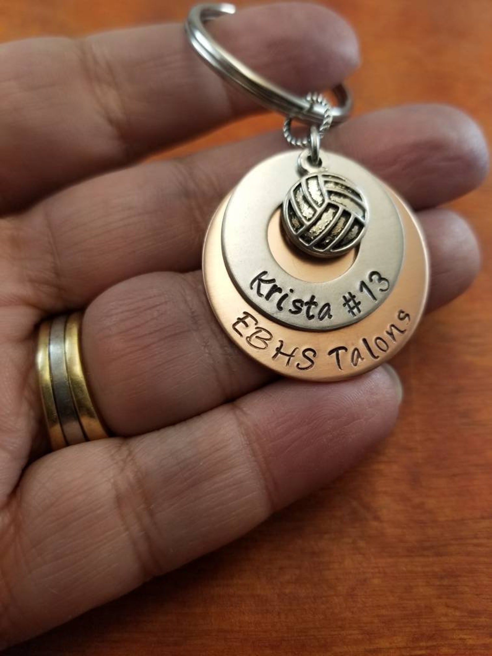 Volleyball Player Key Chain Volleyball Team Gift Hand | Etsy