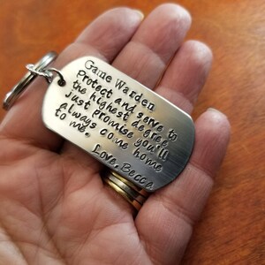 Hand Stamped Personalized Game Warden Key Chain, Protect and Serve ...