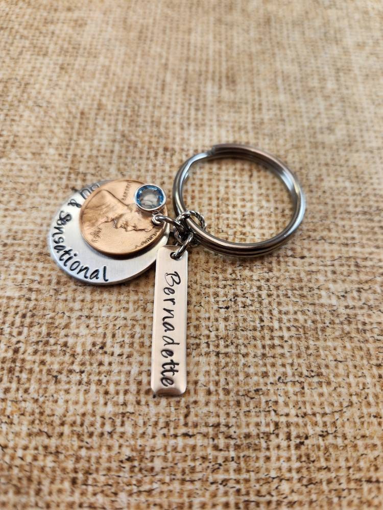 60th Birthday Penny Celebration Key Chain - Etsy