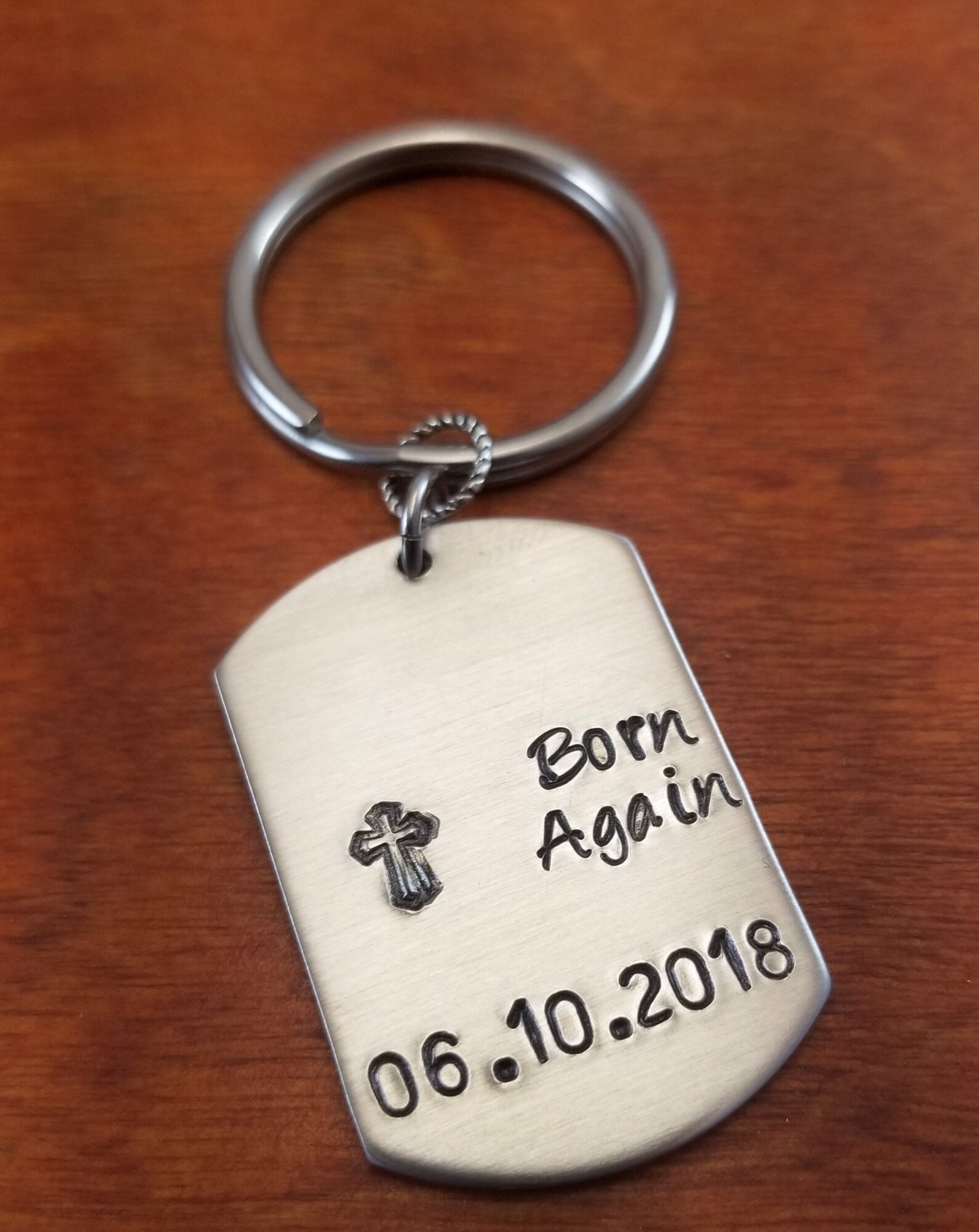 Born Again Dog Tag Necklace, New Christian Gift, Christian Gift, Saved ...
