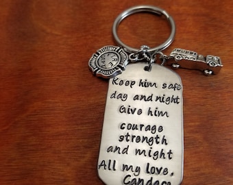 Firefighter Be Safe Key Chain Fireman Thin Red Line Gift | Etsy