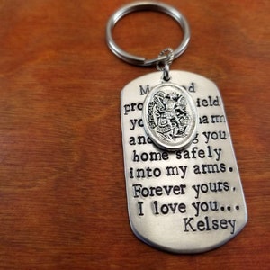 Police Prayer Key Chain, Protect and Shield, Fireman Gift, St Michael ...