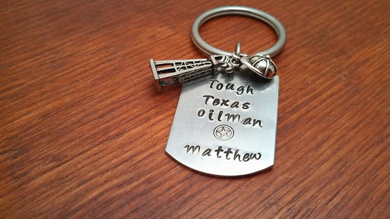 Texas Oilfield key chain Tough Texas oilman Oilfield gift | Etsy