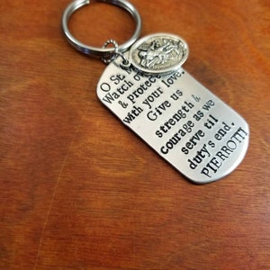 Police Prayer Key Chain, Protect and Shield, Fireman Gift, St Michael ...