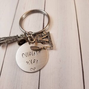 Oilfield Wife Key Chain, Sterling Silver Key Chain, Oilfield Wife Gift ...