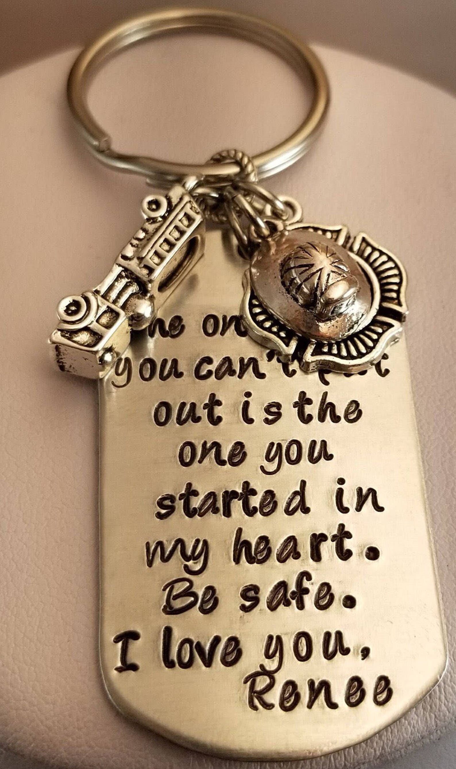 Personalized Firefighter Keep Him Safe Key Chain - Etsy