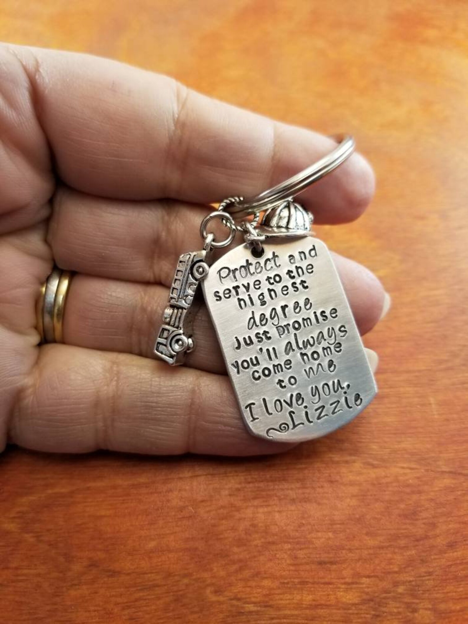 Fireman Key Chain, Protect and Serve, Firefighter, Always Come Home ...