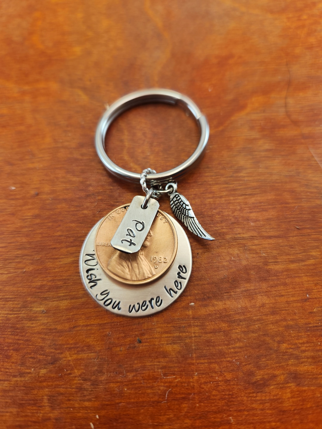 Wish You Were Here Remembrance Penny Key Chain, Memorial Keychain, Loss ...
