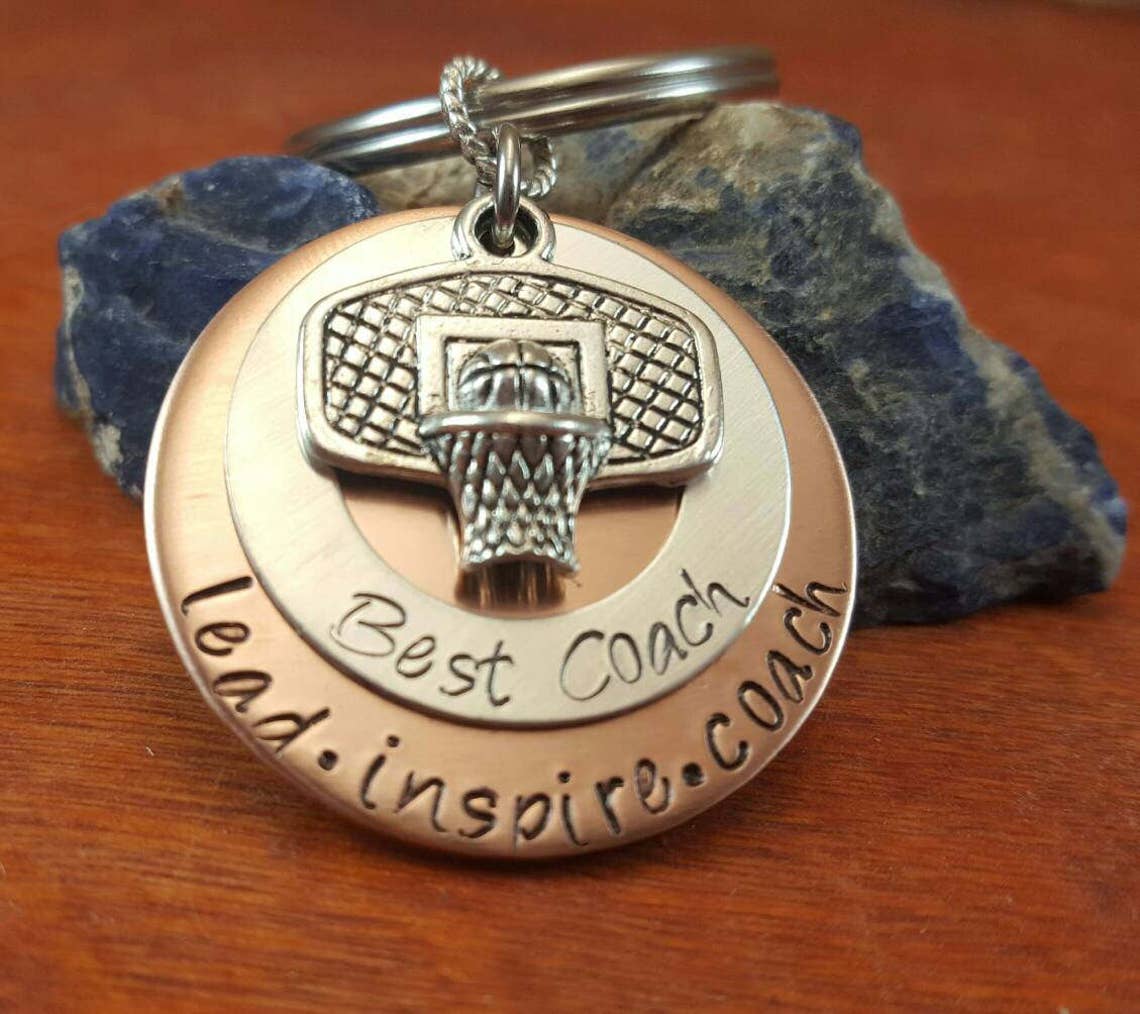 Basketball Coach Key Chain, Lead Inspire Coach, Coach's Gift, Coach's ...