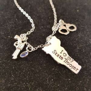 Vermont State Trooper Wife Necklace, Law Enforcement, VSP, Thin Blue ...