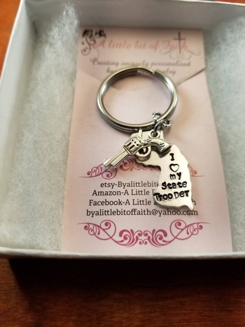New Jersey State Trooper Wife Key Chain Police Officer Wife | Etsy
