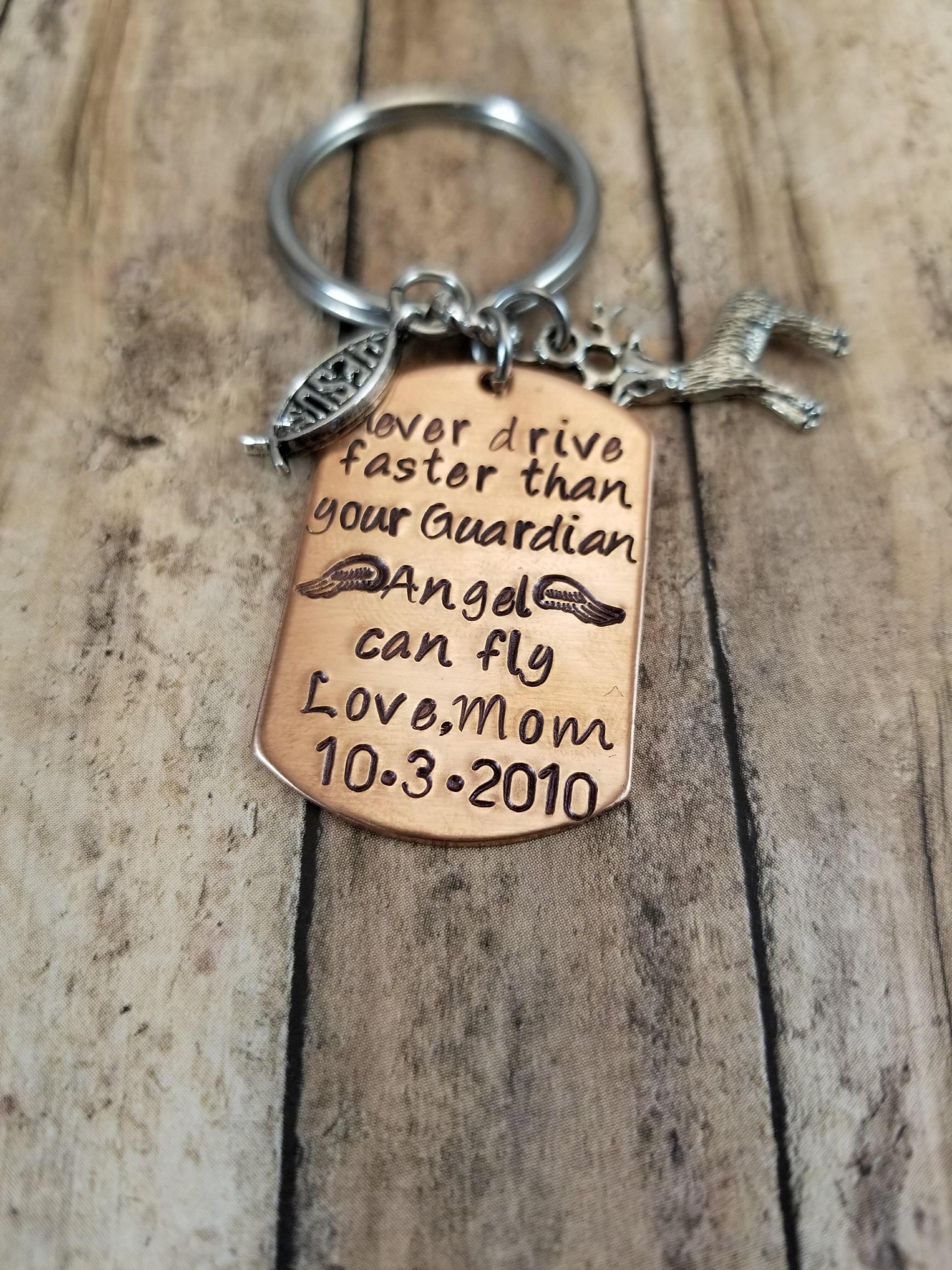 Guardian Angel Key Chain, New Driver Gift, Young Driver Gift, Angles ...