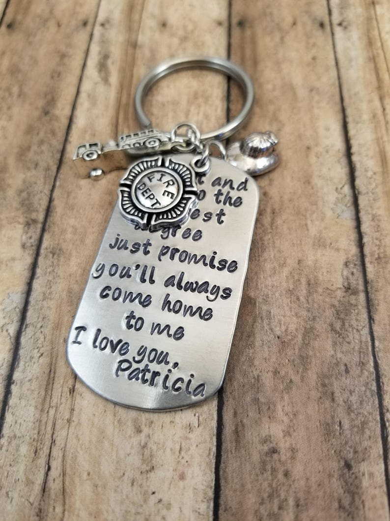 Fireman Key Chain, Protect and Serve Firefighter Key Chain, Always Come ...