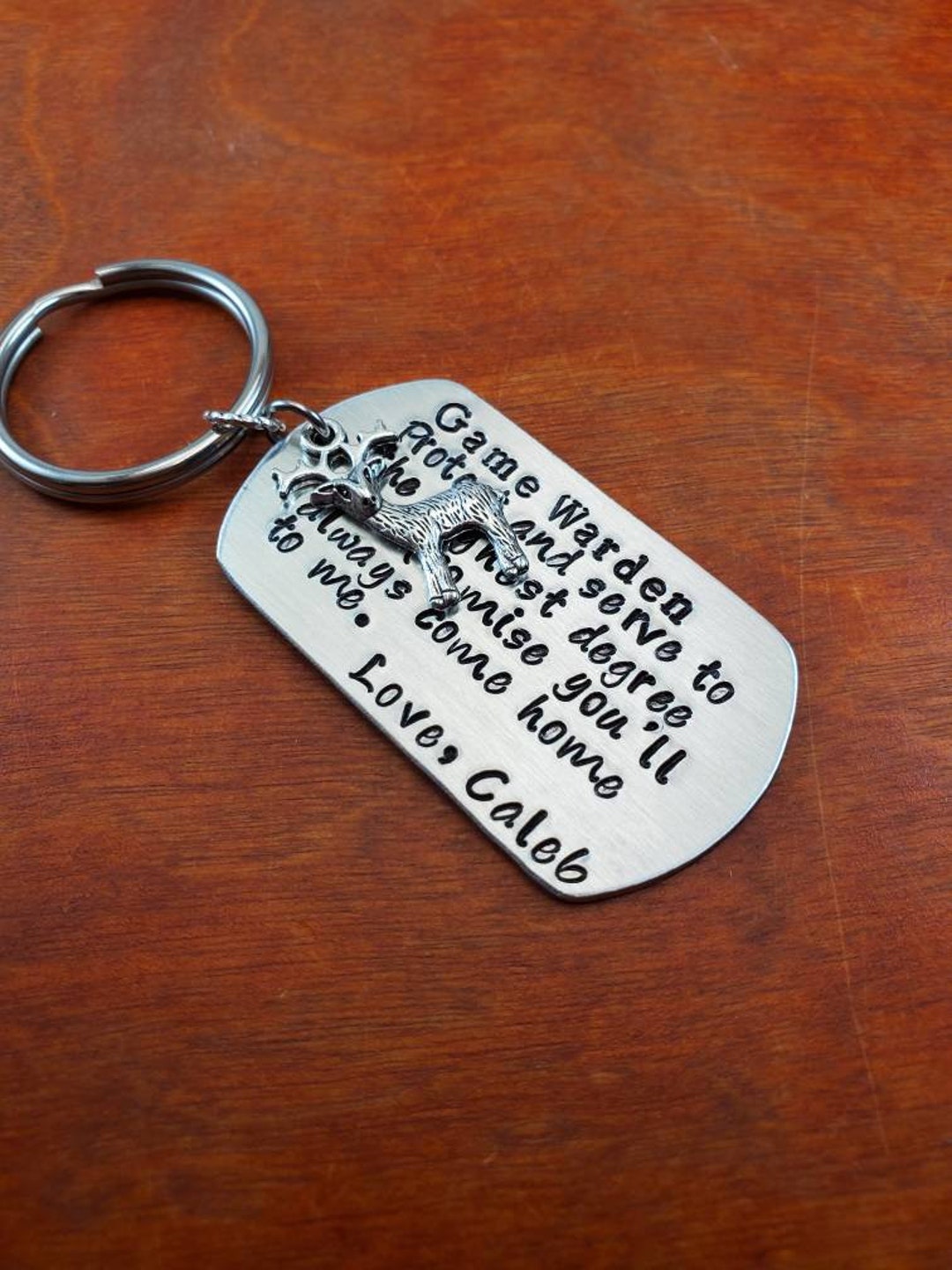 Personalized-game Warden Key Chain-protect and Serve-game Warden Gift ...