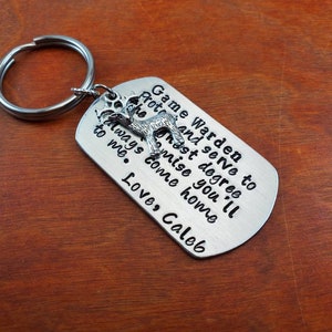 Personalized-game Warden Key Chain-protect and Serve-game Warden Gift ...