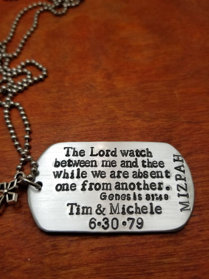 Mizpah Dog Tag Key Chain True Love Husband Gift Boyfriend - Etsy