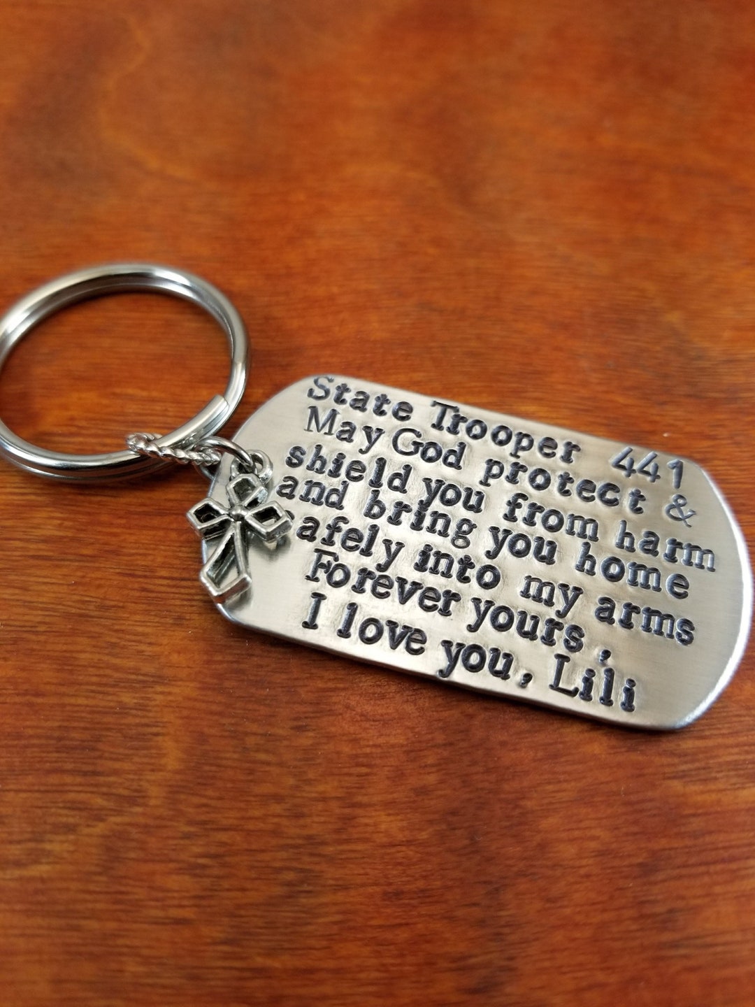 Police Officer Prayer Key Chain, State Trooper Gift, LEO, Thin Blue ...