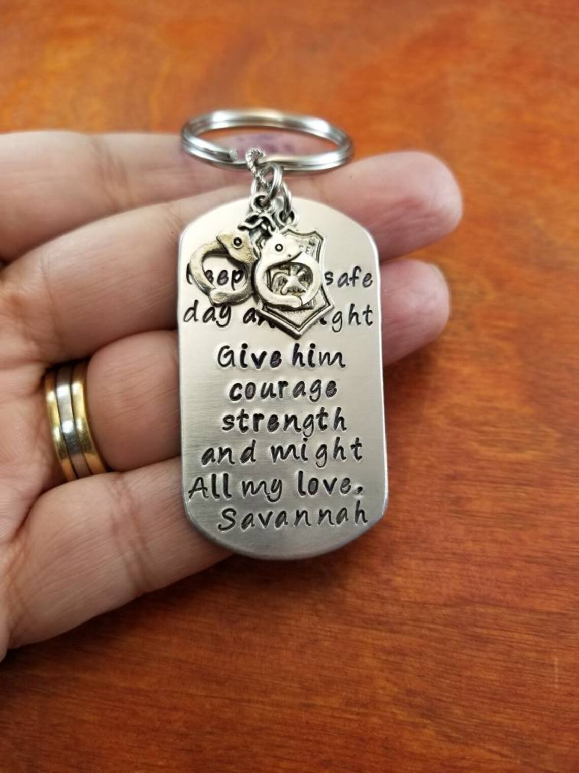 Police Officer Key Chain Military Keep Him Safe Policeman | Etsy