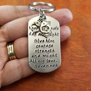 Police Officer Key Chain, Military, Keep Him Safe, Policeman, Protect ...