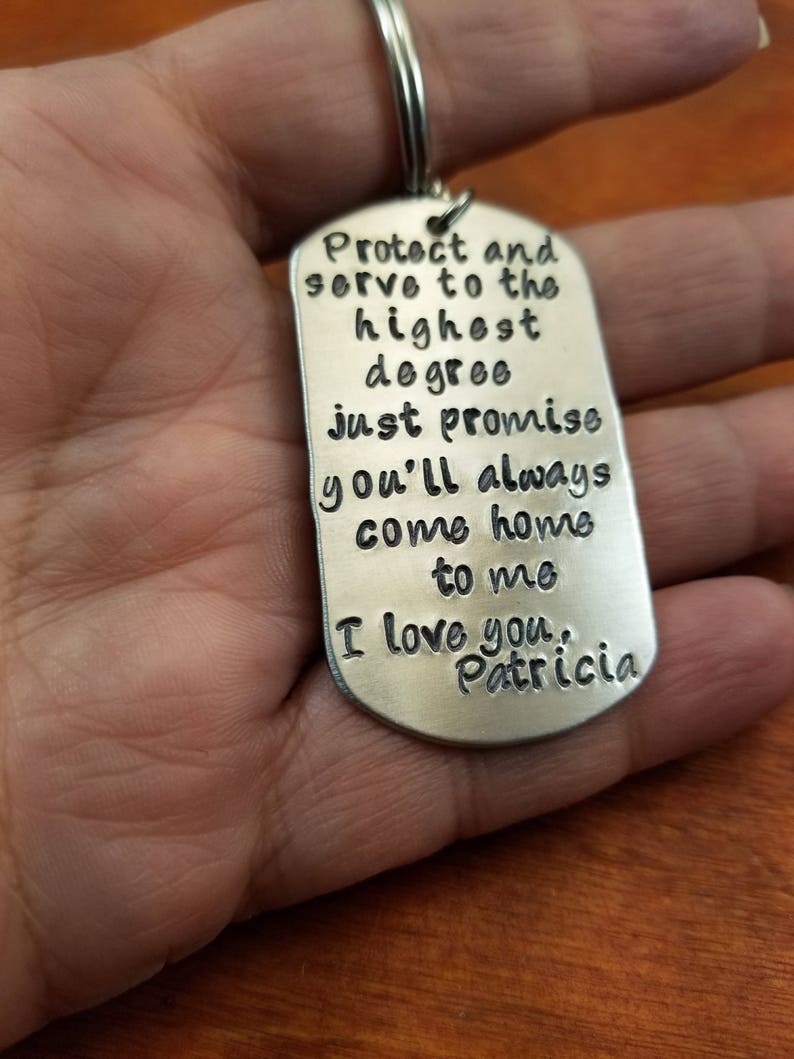 Protect and Serve Personalized Police Key Chain, Military, Always Come ...