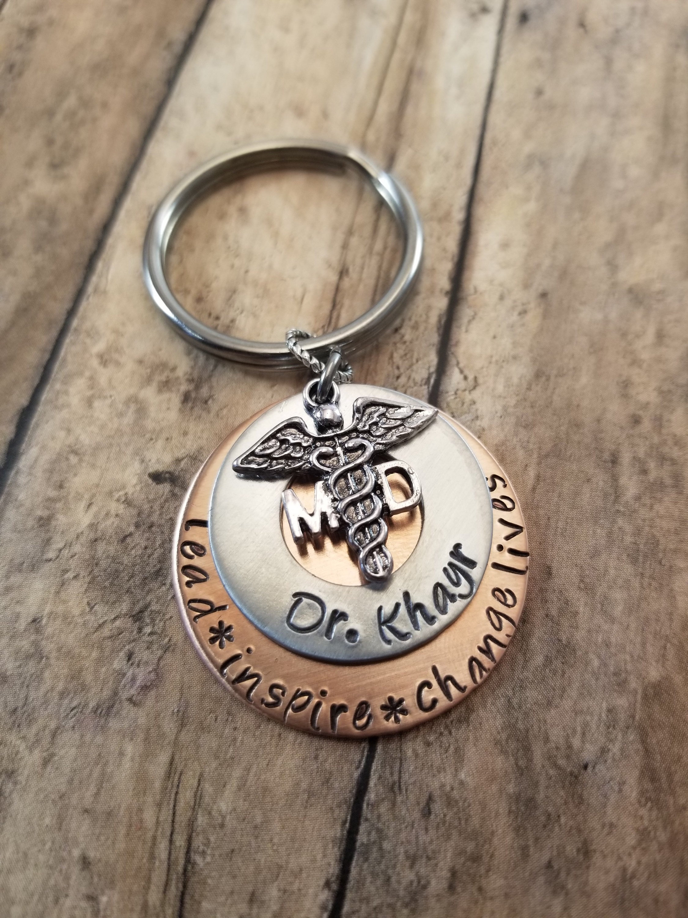 Doctor Key Chain, Lead Inspire Change Lives, Custom Medical Gift ...