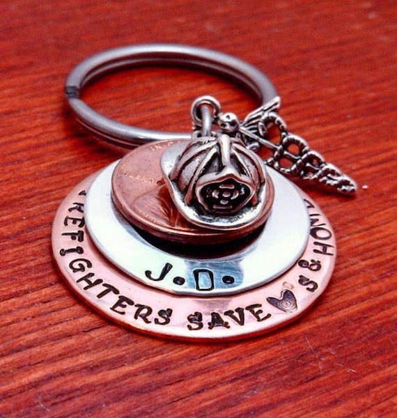 Fireman Key Chain Firefighter Gifts Penny Key Chain My | Etsy