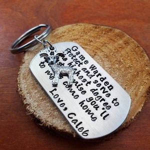 Personalized-game Warden Key Chain-protect and Serve-game Warden Gift ...