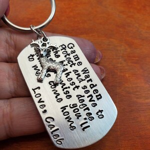 Personalized-game Warden Key Chain-protect and Serve-game Warden Gift ...